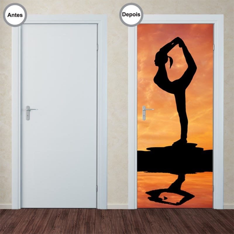 Adesivo Decorativo de Porta - Yoga - 044pt | MadeiraMadeira