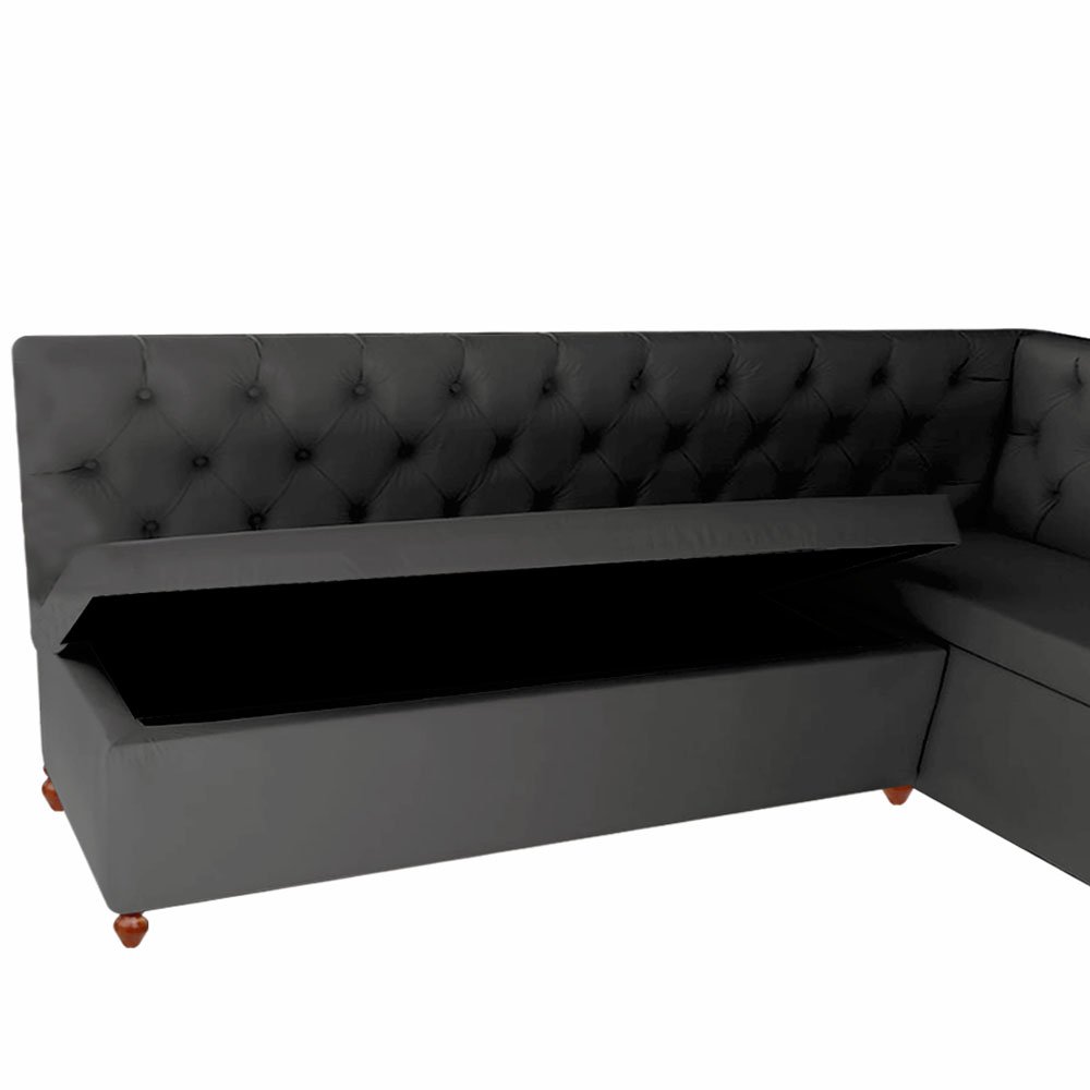 Canto Alemão Baú Encosto Captone 1,50x1,50 Corino Suede Ofer:Corino ...