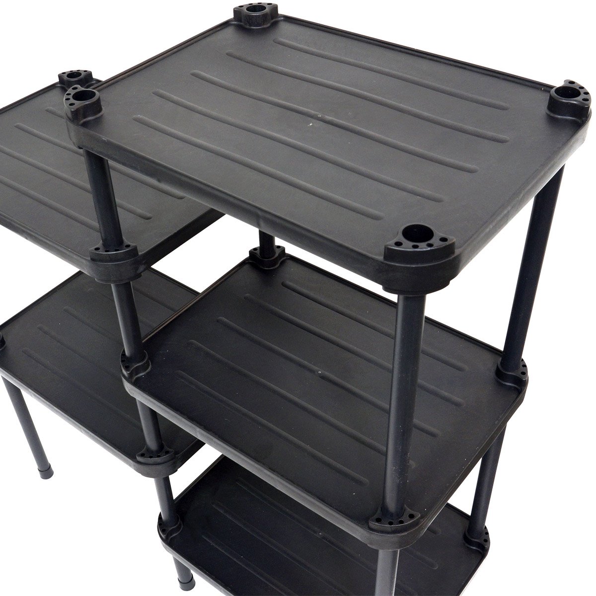 Estante de Plástico Modular Multiuso 5 Prateleiras 2 Torres Preta ...