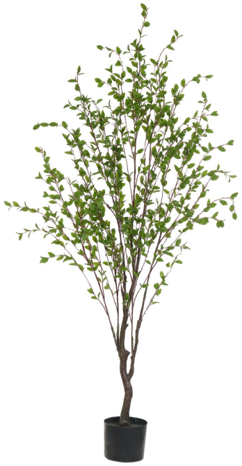 Planta Arvore Artificial Folha Real Toque Pu C/pote X1384 Verde 1,5cm ...