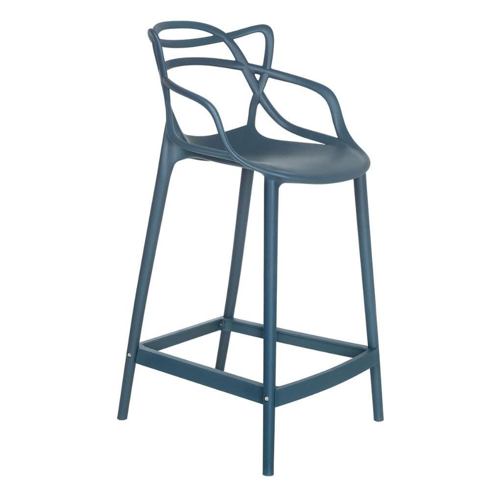 Banqueta média Masters Allegra 66 cm Azul petróleo | MadeiraMadeira
