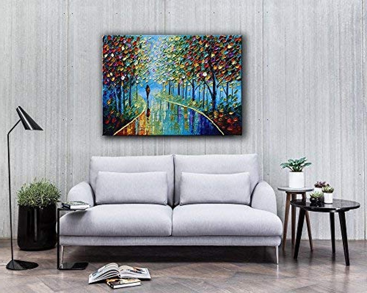 Quadro Pintura Tela colorida modernas meandro park 5166: 100cm (A) x ...