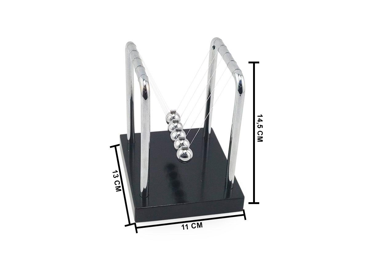 Pêndulo De Newton Com Base Preta e Suporte em Metal Enfeite Para ...