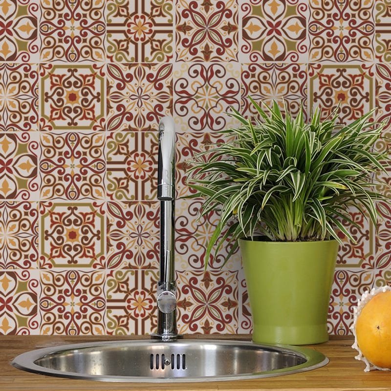 Adesivo de Azulejo Barroco Cozinha 10 x 10cm 100 unidades | MadeiraMadeira