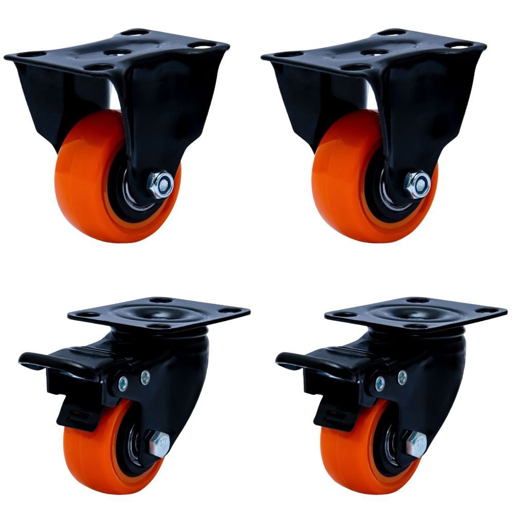 4 Rodinha Rodízio Roda Reforçada Com e Sem Trava 41mm 90kg | MadeiraMadeira