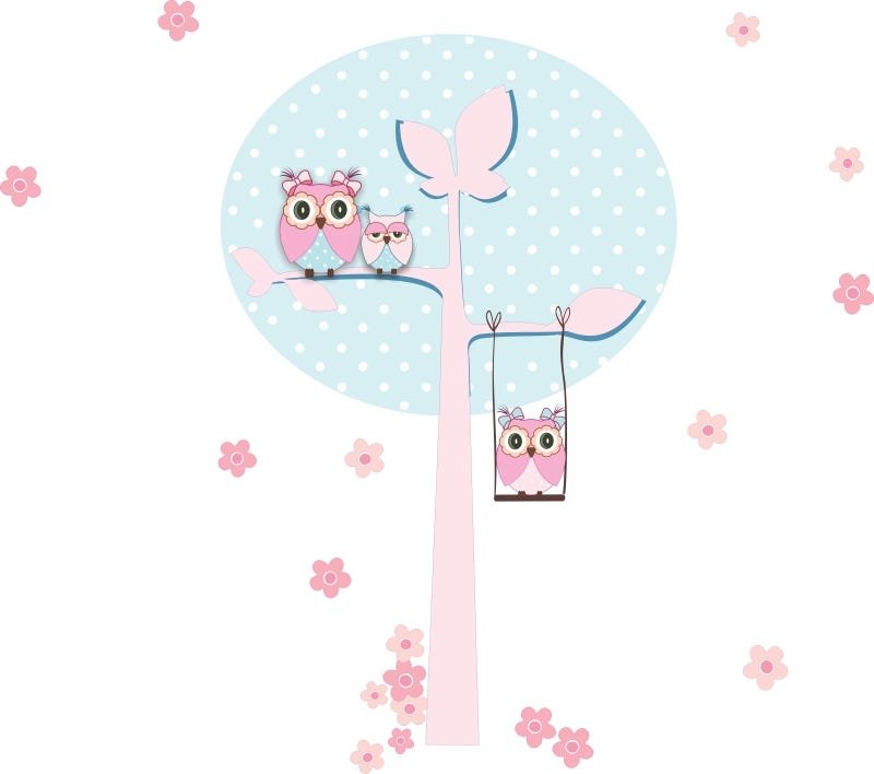 Adesivo Infantil Árvore das Corujinhas | MadeiraMadeira