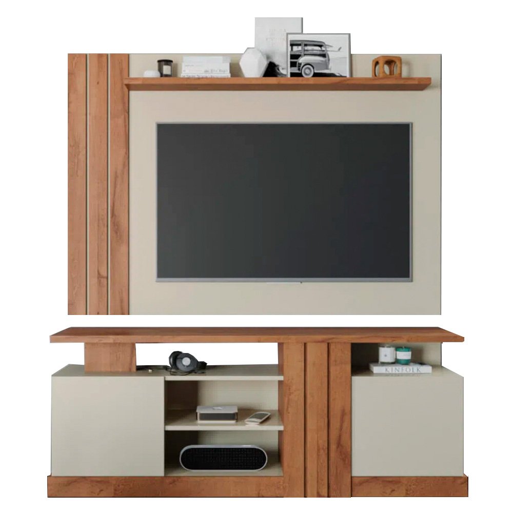 Rack para TV até 50 Polegadas com Painel Cristal Permobili Savana Off ...