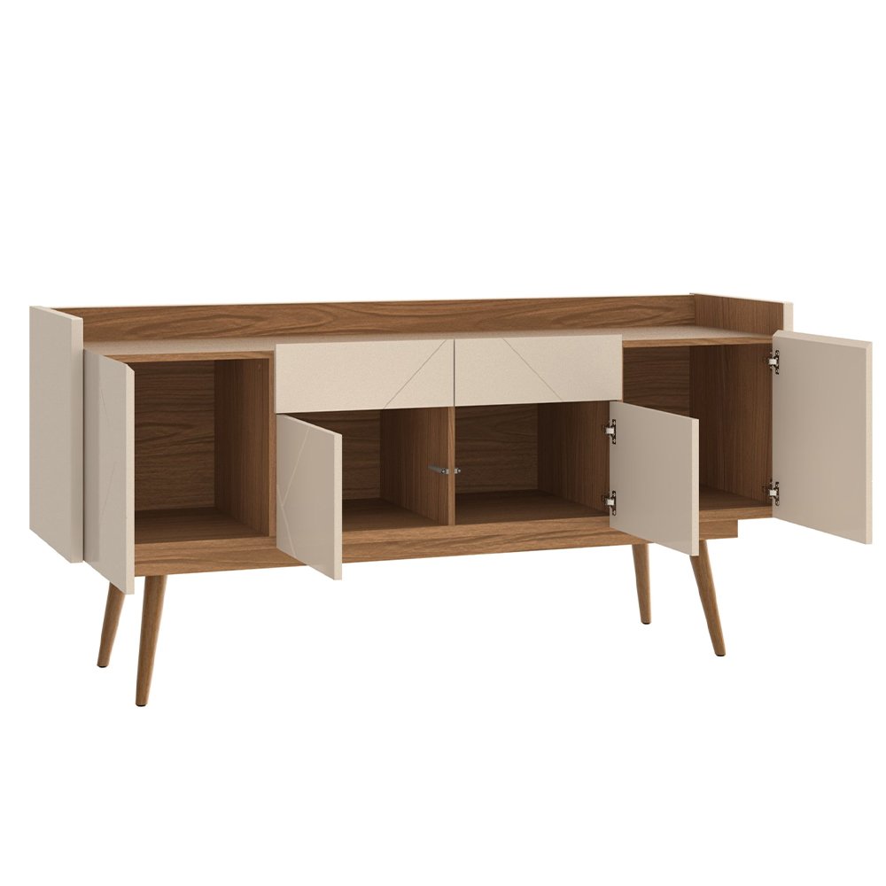 Kit Aparador Buffet Para Sala Veneza Com Espelho Caribe Freijó C03 Off ...