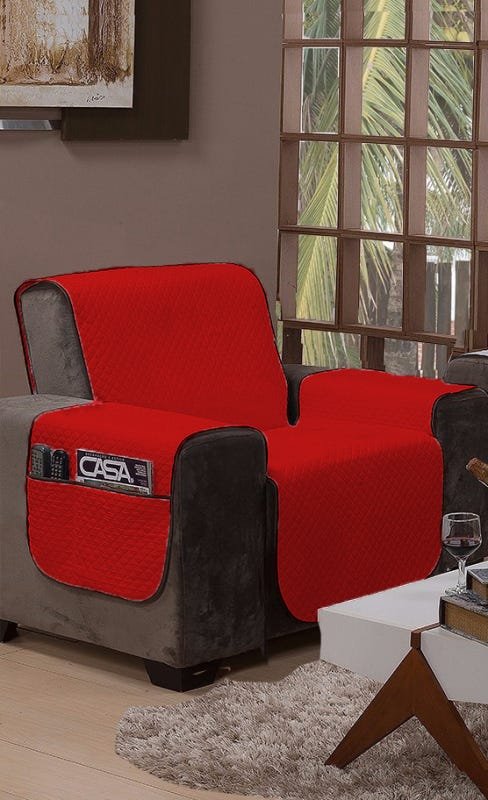 Protetor de Sofá Housen impermeável 1 lugar Vermelho | MadeiraMadeira