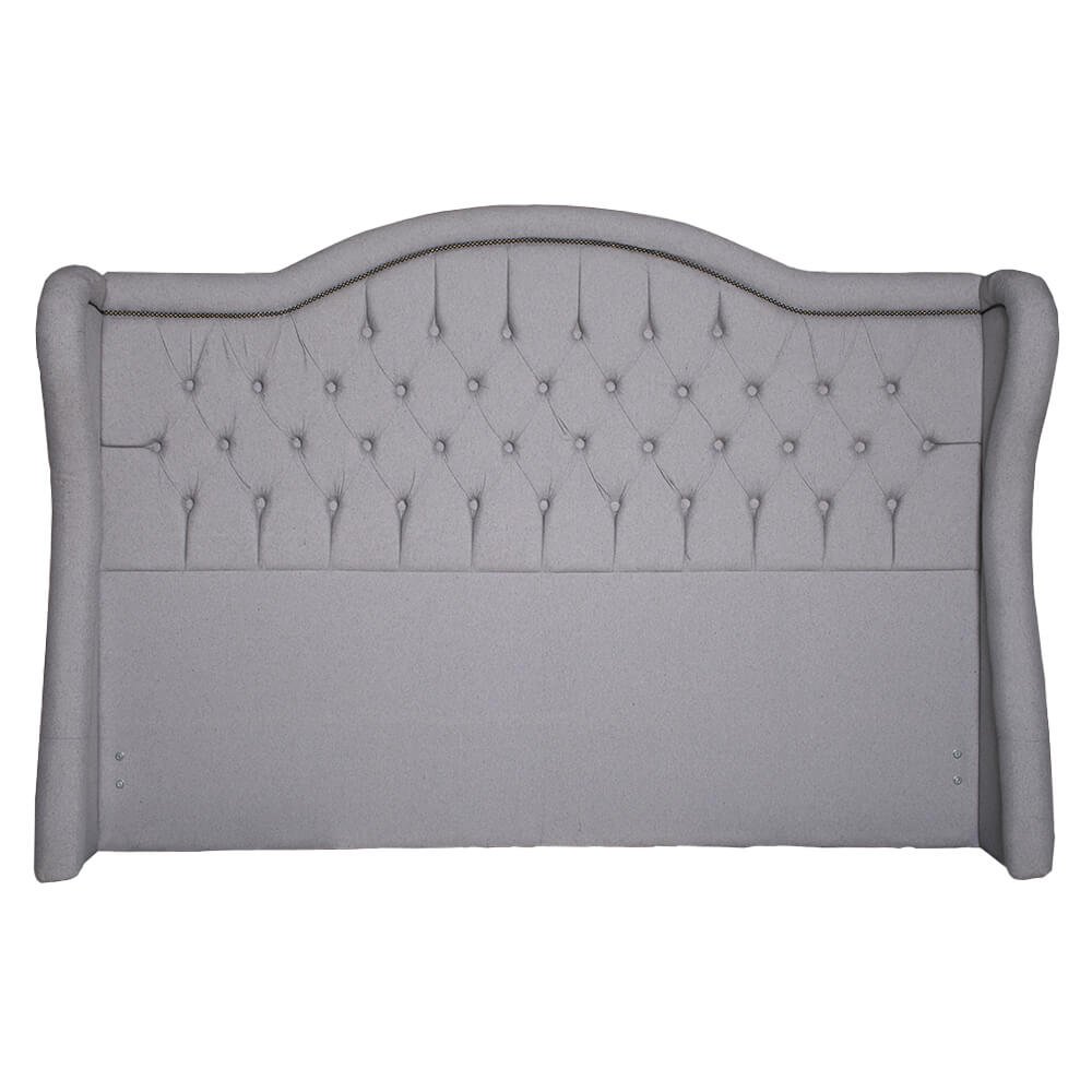 Cabeceira para Box Queen Size Linho Cinza com Tachinhas Mônaco 160cm ...