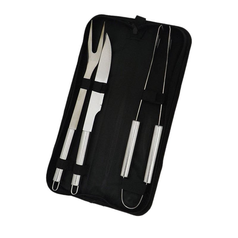Kit churrasco com 3 peças Inox e estojo de nylon | MadeiraMadeira