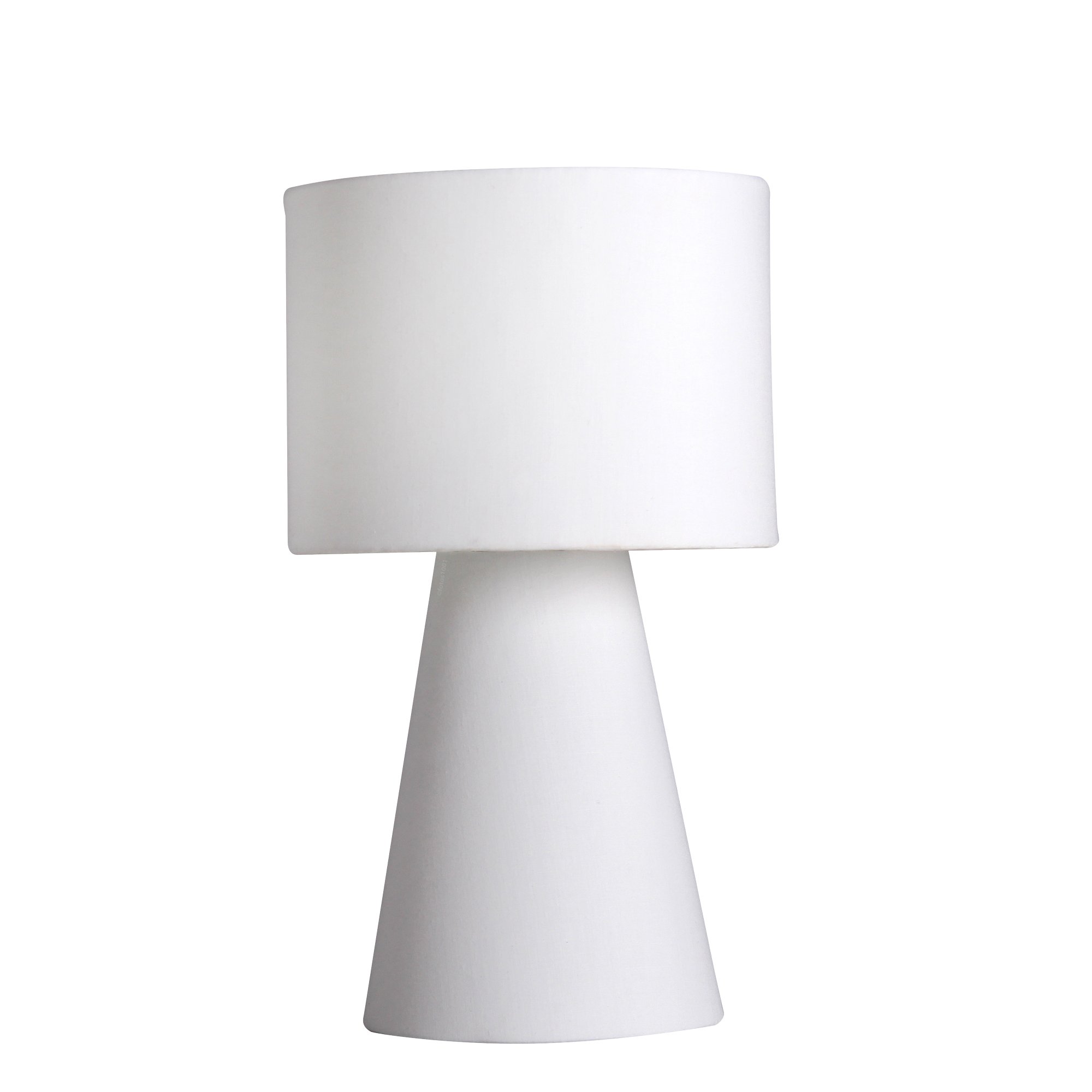 2X Abajur Elegance Poptem Tecido branco total luminária mesa cúpula ...