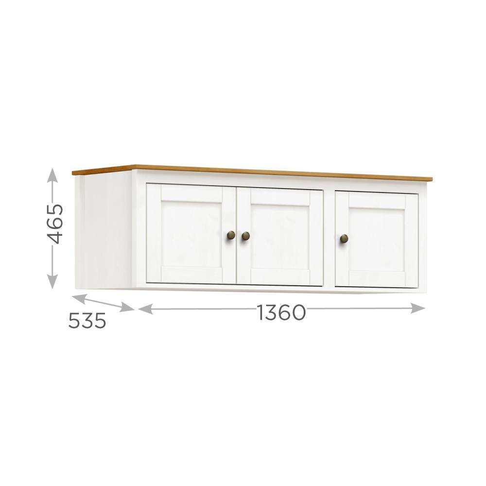 Maleiro para Guarda-Roupa 3 Portas em Madeira Maciça Topázio Branco ...