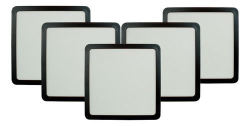 Kit 5 Painel de Led 24 W 4000k Quad Sobrepor Preto Foxlux | MadeiraMadeira