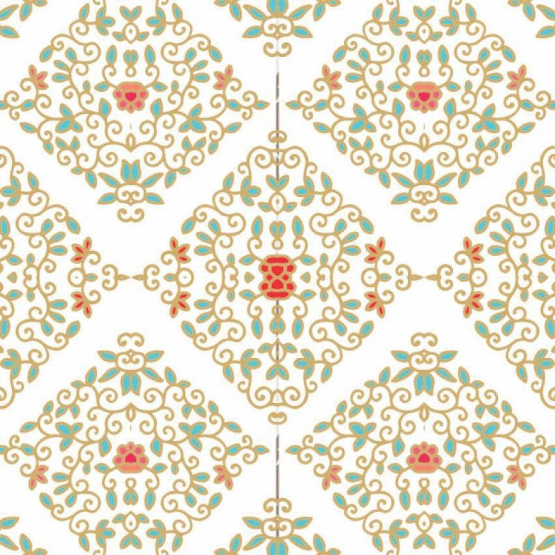 Papel de Parede Arabescos em Forma de Diamante Alto Colante ...