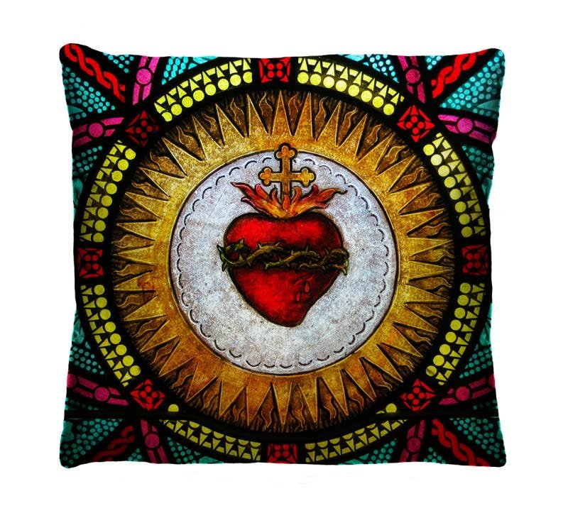 Kit 3 Almofadas Decorativas Católicas 40cm x 40cm com Enchiment | MadeiraMadeira