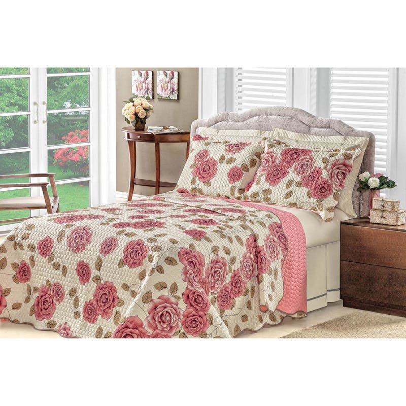 Colcha Juma Boutis para cama de Casal King Size 3 peças Cobre L ...
