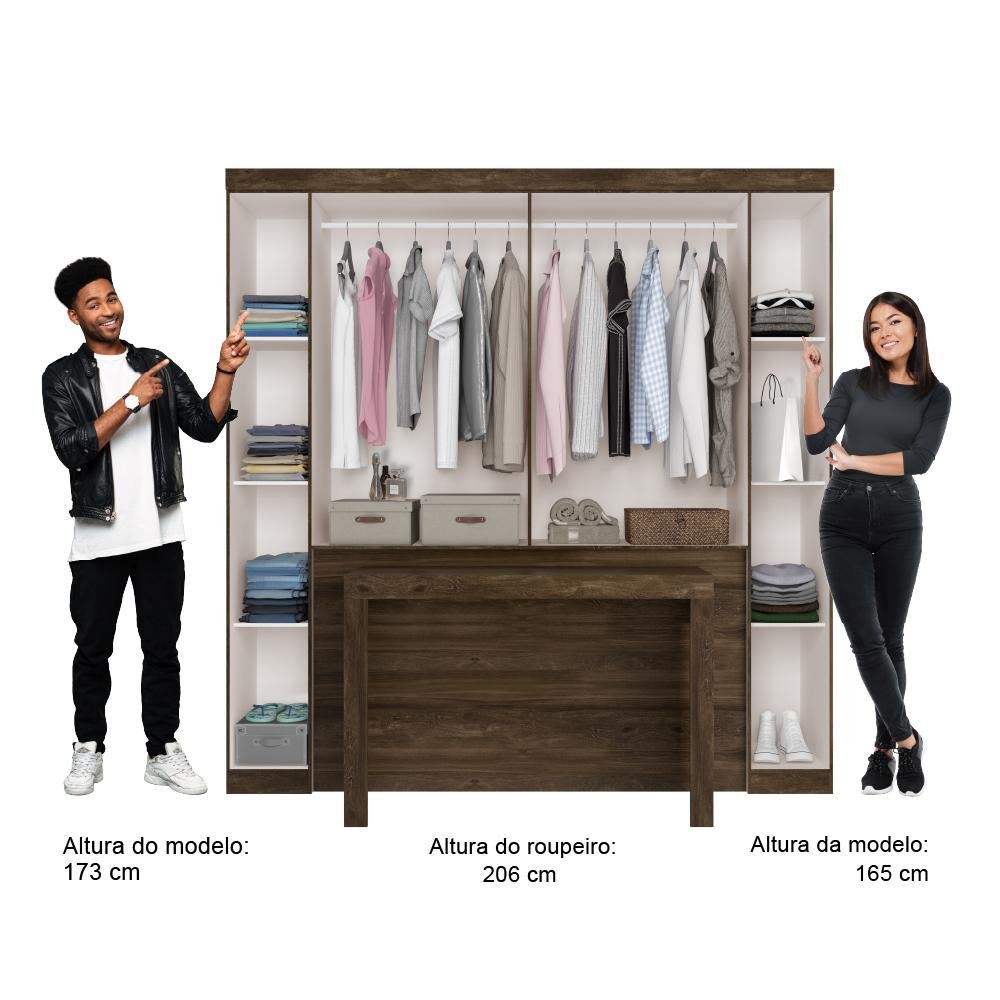 Guarda Roupa Solteiro 6 Portas com Escrivaninha e Painel de TV 55 ...