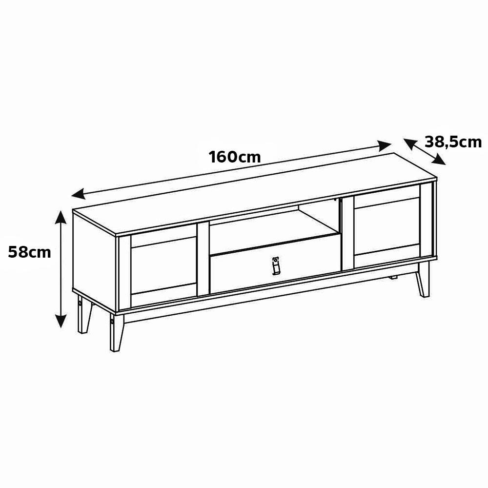 Rack Esmeralda Tv 60 Polegadas Bancada Elegante Sala Estar 2 Portas 1 ...