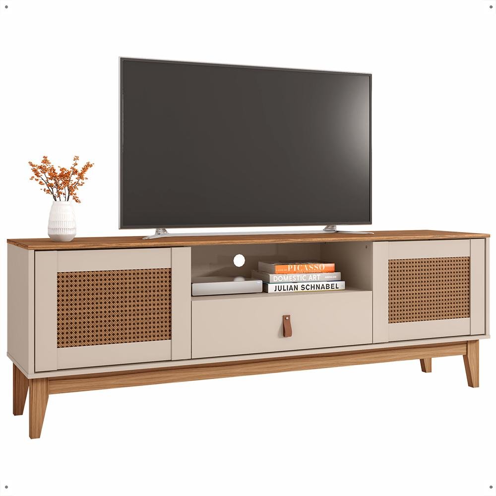 Rack Esmeralda Tv 60 Polegadas Bancada Elegante Sala Estar 2 Portas 1 ...