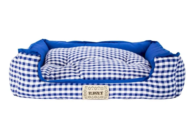 Cama Luppet Retangular Super Luxo Cachorro ou Gato Xadrez | MadeiraMadeira