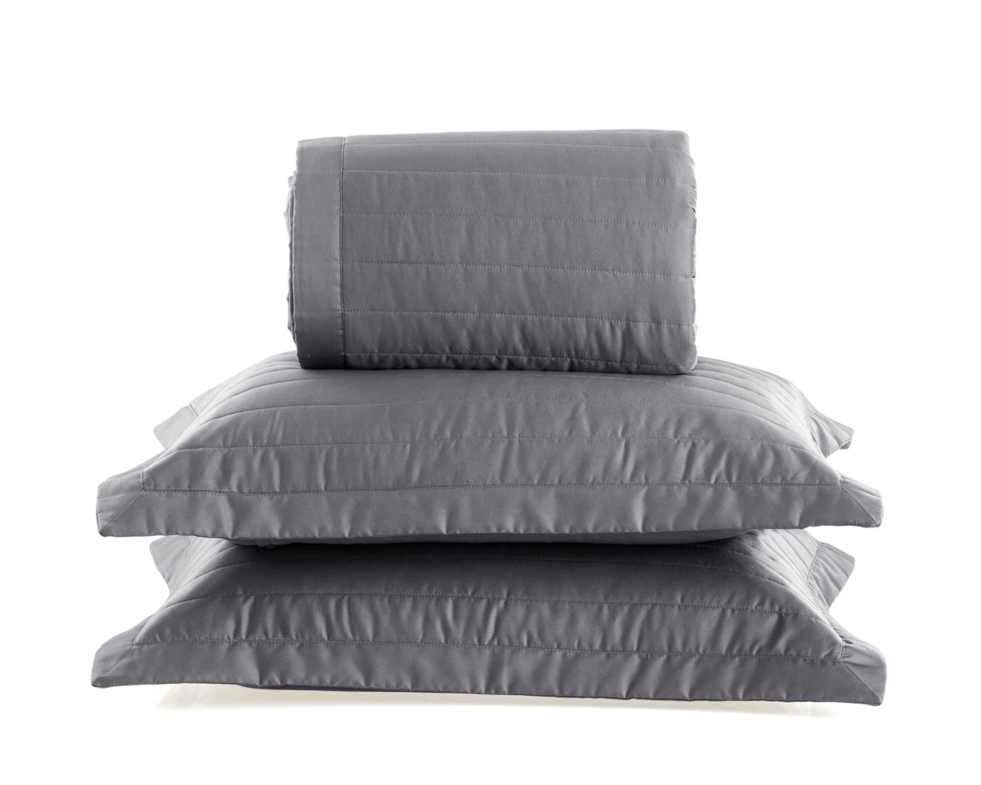 Colcha King Stripes Chumbo Kacyumara 007690.4215.U | MadeiraMadeira