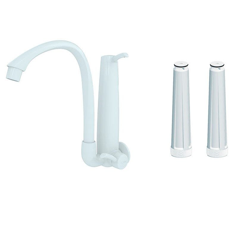 Kit Torneira Filtro Purificador Branco + dois Refil Azzo | MadeiraMadeira