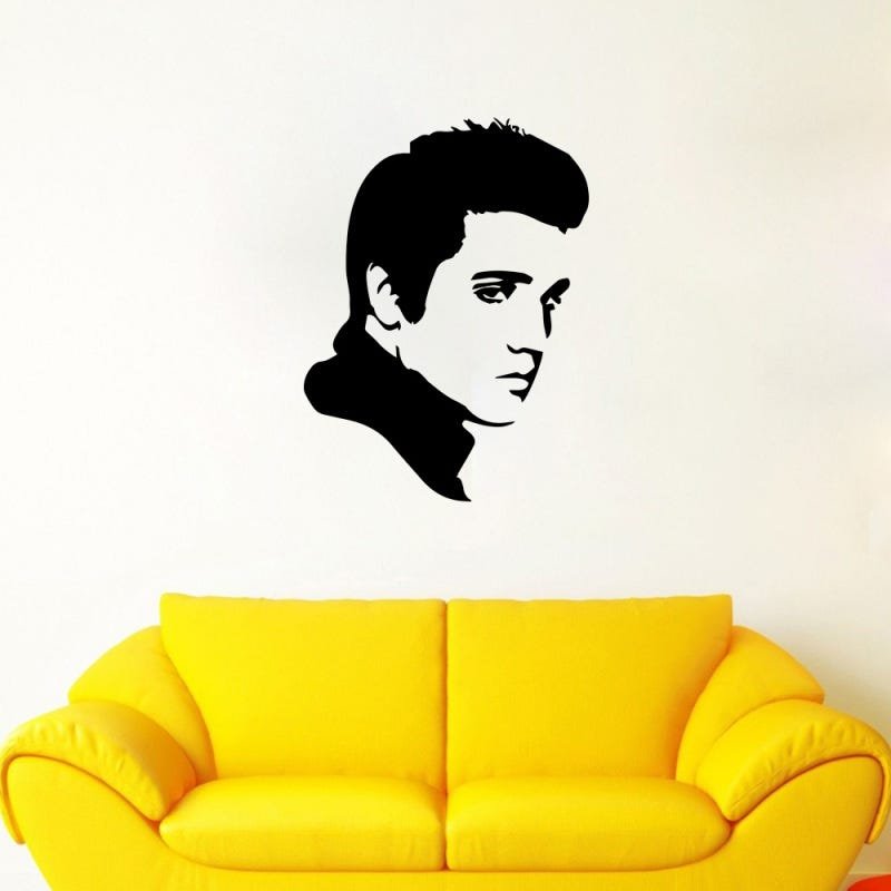 Adesivo Decorativo de Parede - Rosto Elvis - Rosa | MadeiraMadeira