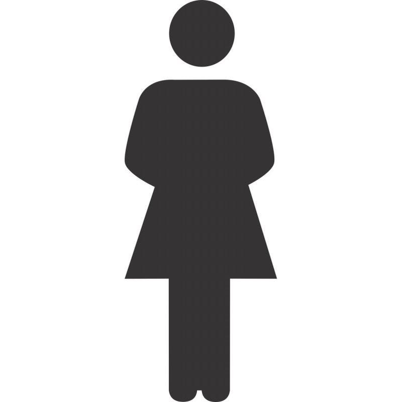 Adesivo Decorativo de Parede - Banheiro WC Feminino 3 - Branco ...