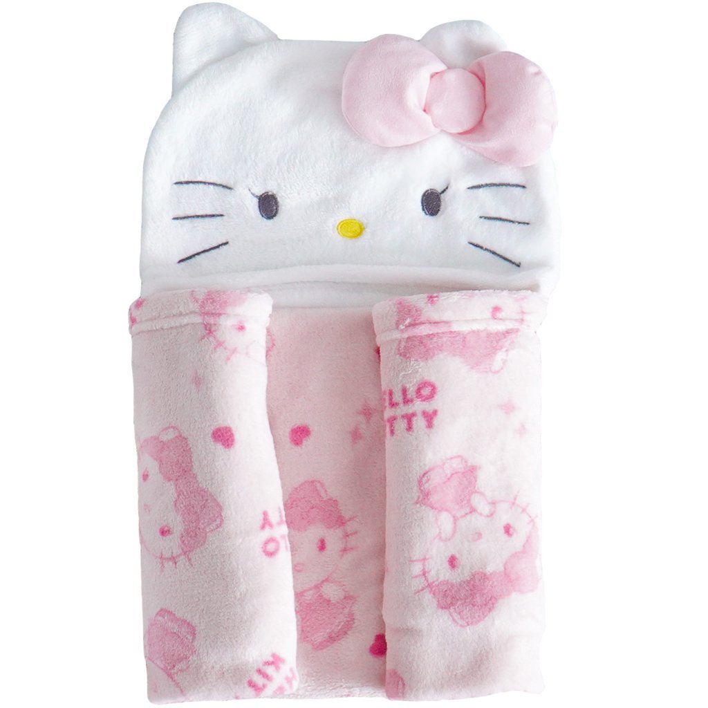 Manta com Capuz Coral Fleece Turma da Hello Kitty 75x90cm Hello Kitty ...