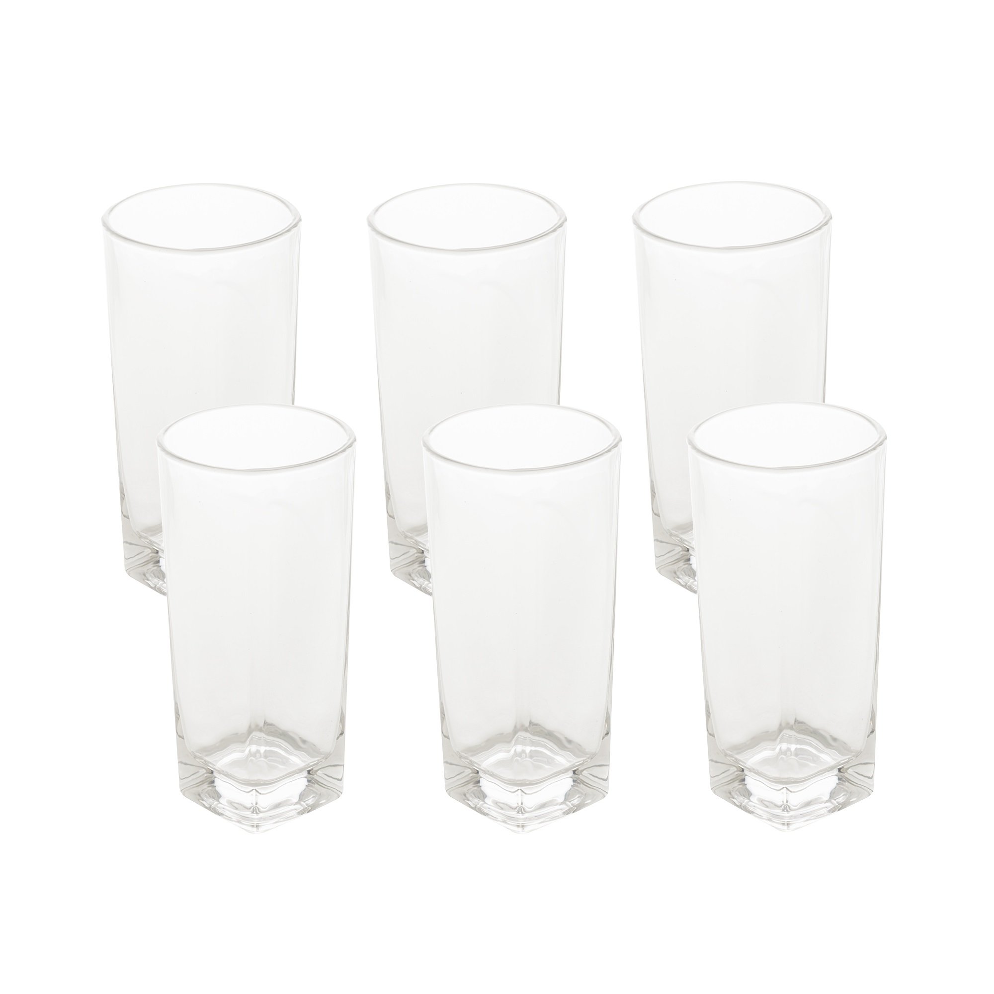 Conjunto 6 Copos de Vidro Alto Square 300ml Lyor | MadeiraMadeira