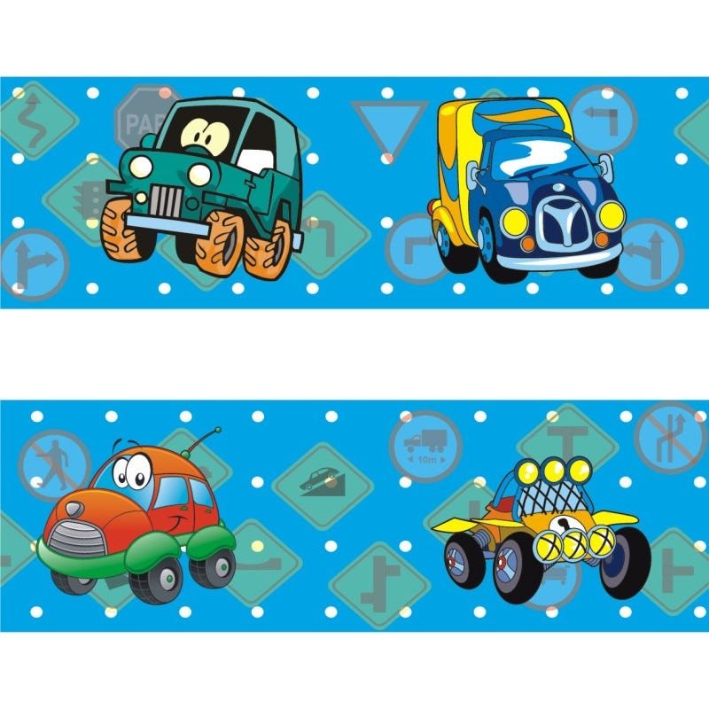 Faixa parede infantil border adesivo Transportes Carro 05 | MadeiraMadeira