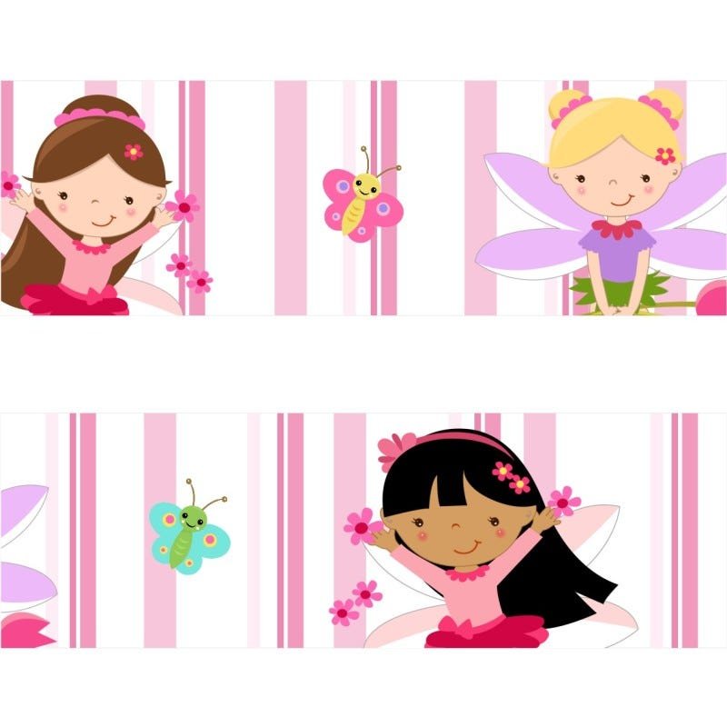 Faixa parede infantil border adesivo fada fadinha menina 07 ...