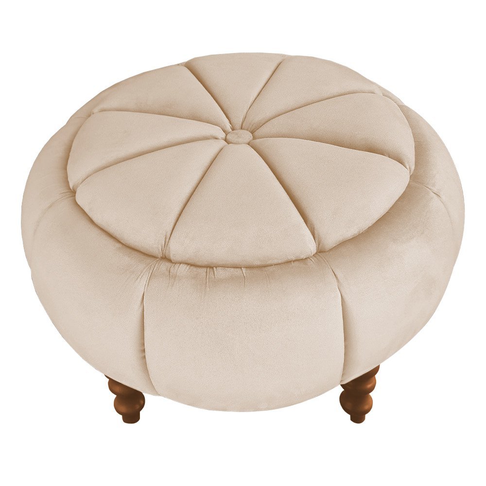 Puff da Vinci 65 Cm Suede Slk Decor Vermelho Amara Bege | MadeiraMadeira