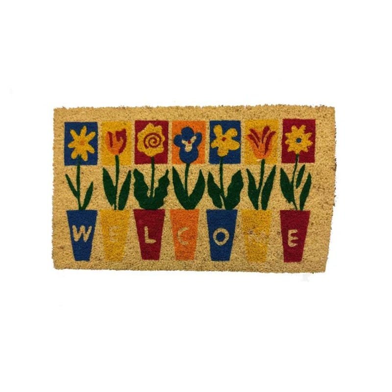 Capacho Fibra de Coco 60x40cm Flores Coisas e Coisinhas | MadeiraMadeira