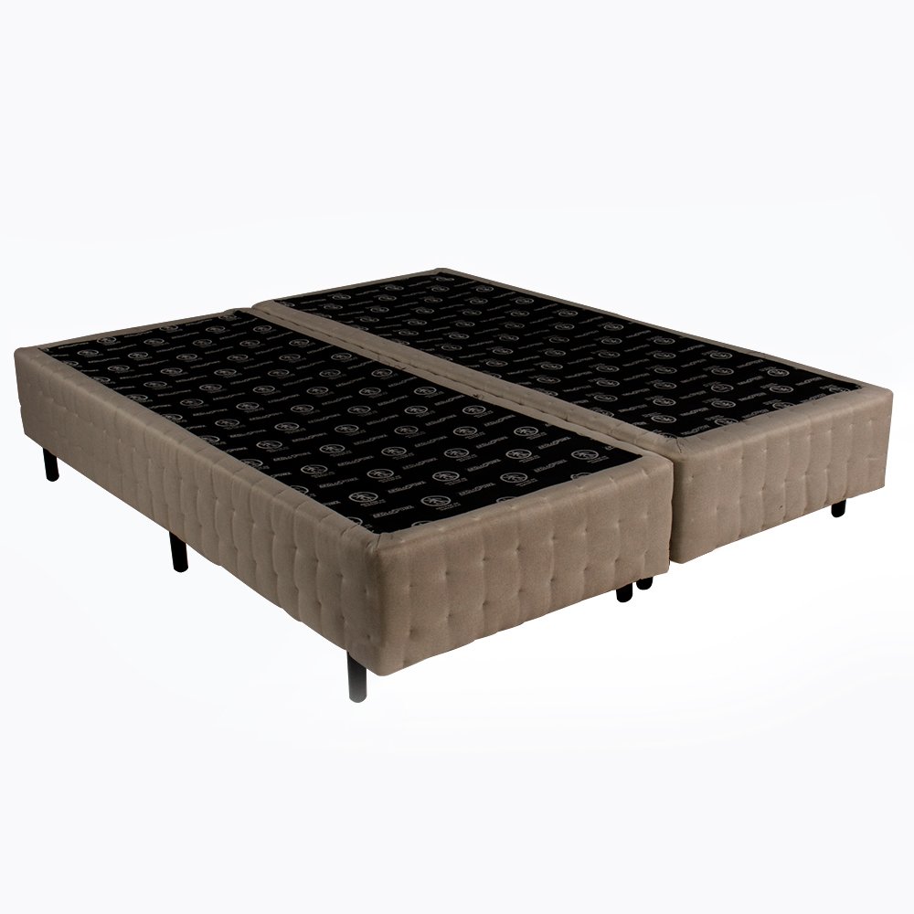 Cama para Box King Size London Linho Bege c/ Capitonê Apolospuma ...