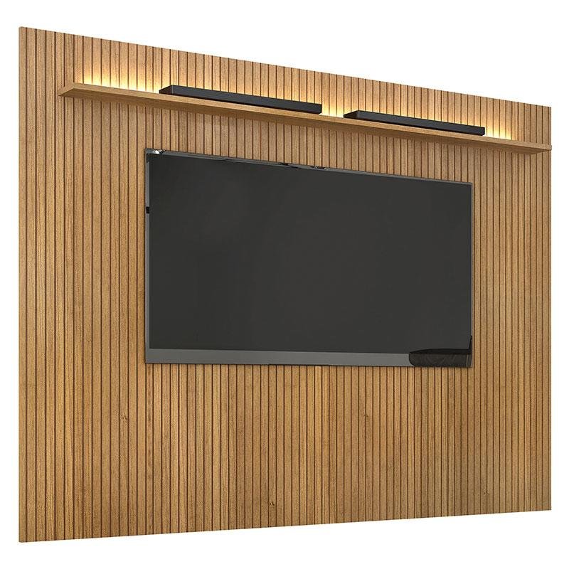Painel para Tv Suspenso Frisado Ambiente Curitiba 2240 Cinamomo Off ...