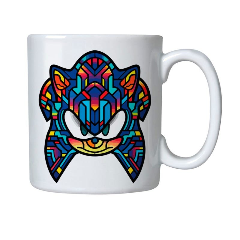 Caneca de Porcelana Sonic Vitral Jogo Game | MadeiraMadeira