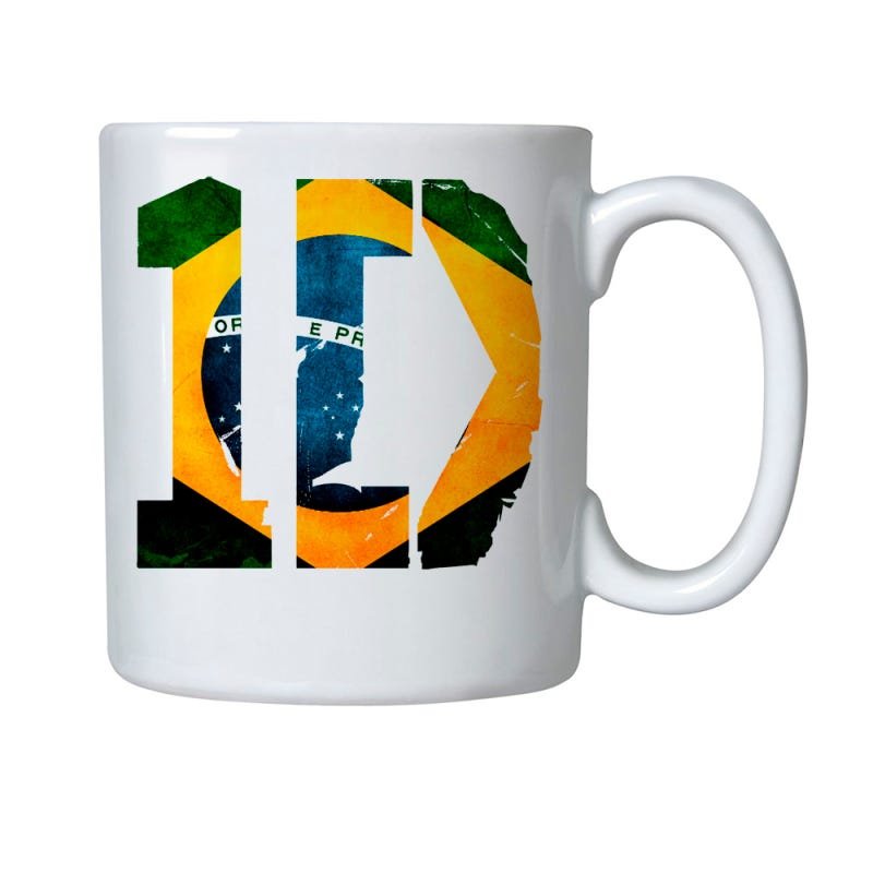 Caneca de Porcelana One Direction Brasil | MadeiraMadeira