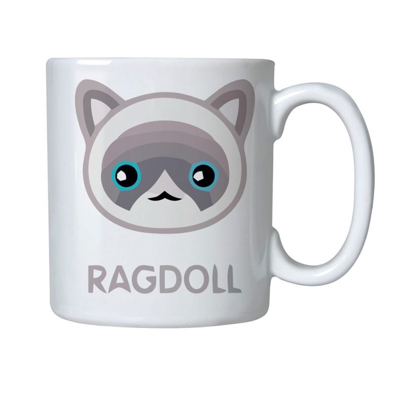 Caneca de Porcelana Ragdoll Raca de Gato | MadeiraMadeira