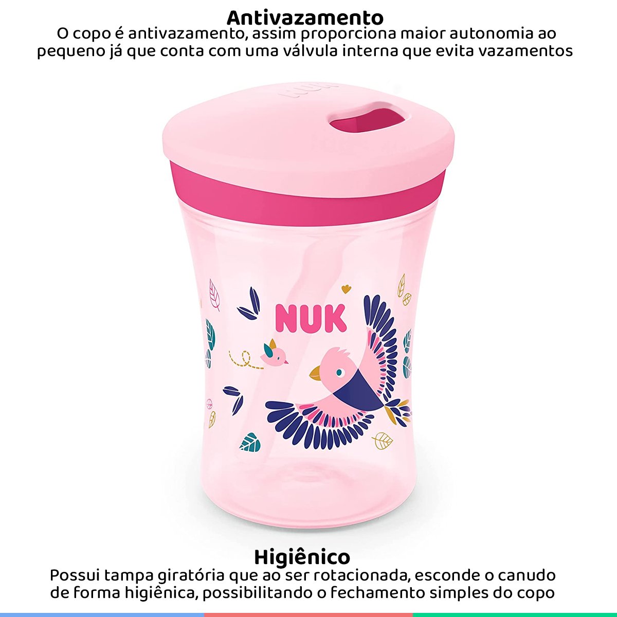 Copo de Treinamento Infantil Antivazamento Com Canudo 230ml Para Bebê ...