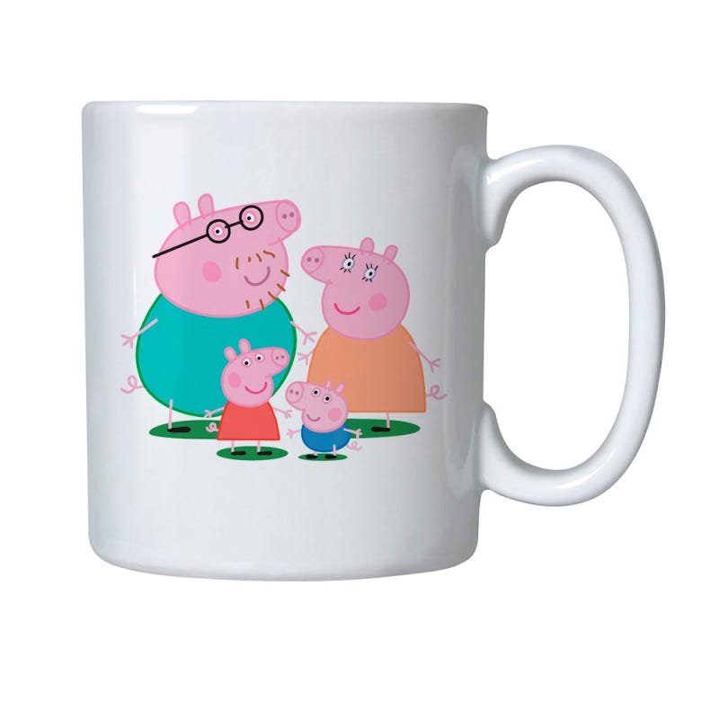 Caneca de Porcelana Familia Peppa Pig Bracos Abertos | MadeiraMadeira