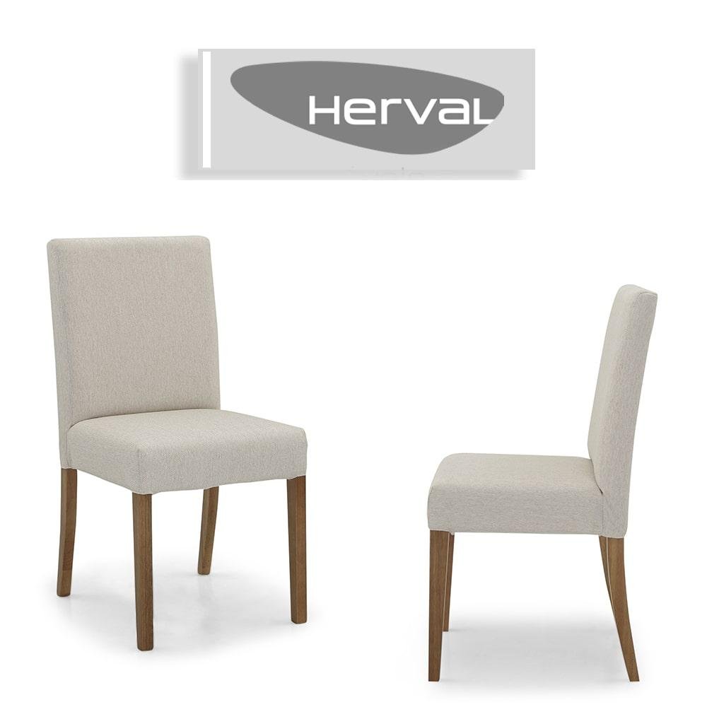 Conjunto 2 Cadeiras de Jantar Herval Flow, Desmontável, Linho Bege ...