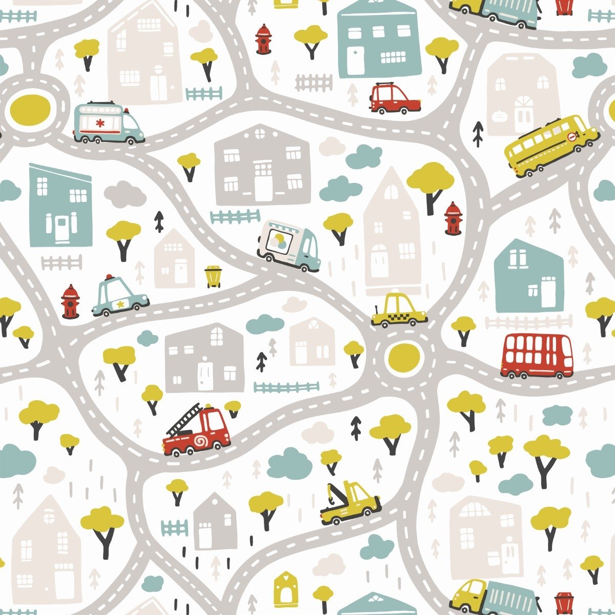 Papel de Parede Adesivo Cidade Pistas Carros e Onibus 18m | MadeiraMadeira