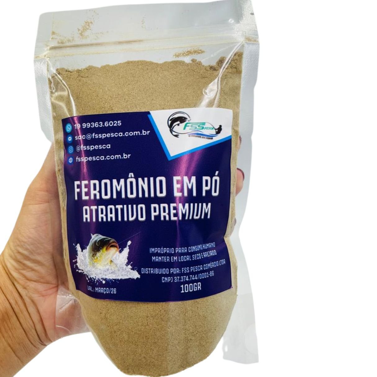 Feromônio em Pó Para Massas e Iscas 100gr Peixes Agua Doce | MadeiraMadeira