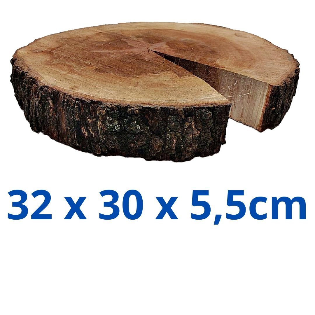 Bolacha de Madeira Rústica Aparada Rachada +-32 x 30 x 5,5cm ...