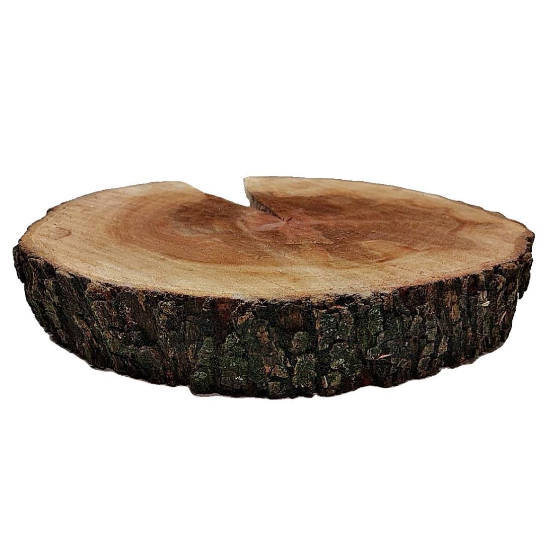 Bolacha de Madeira Rústica Aparada Rachada +-32 x 30 x 5,5cm ...