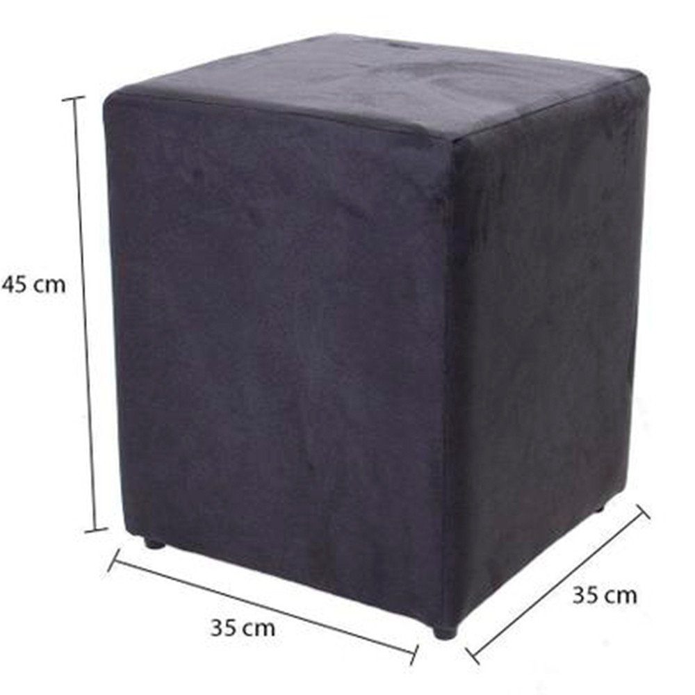 Puff Quadrado Suede Preto 35x45x35cm Decorativo Bf Colchões ...