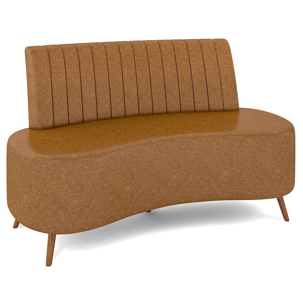 Sofá 2 Lugares para Sala Living 135cm Pés Palito Tamar K04 Sintético ...