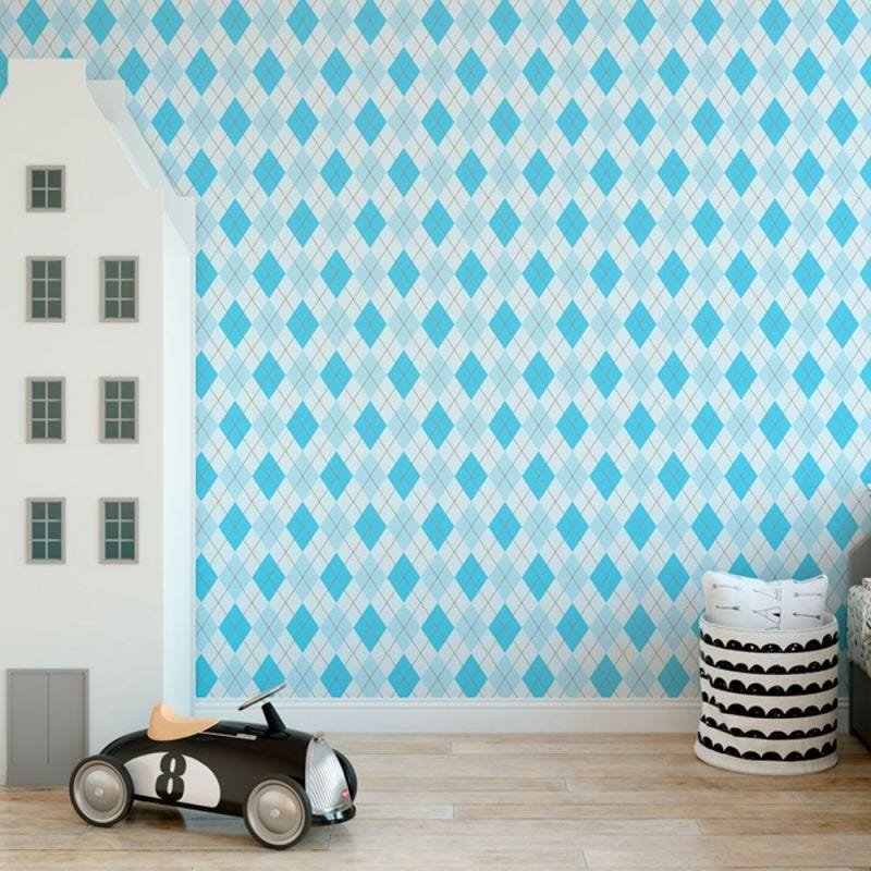 Papel de Parede Losango Azul | MadeiraMadeira